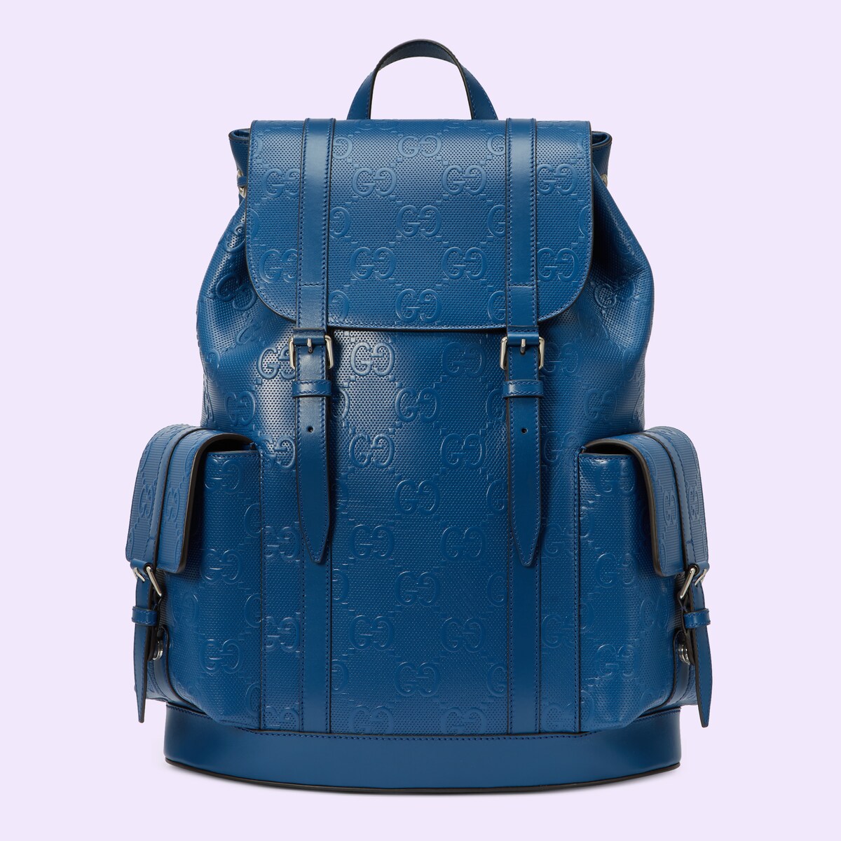 GG embossed backpack in blue leather | GUCCI® NZ