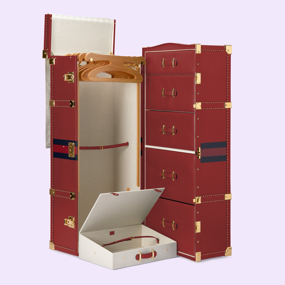 Gucci Savoy trunk in Red Leather | GUCCI® SI