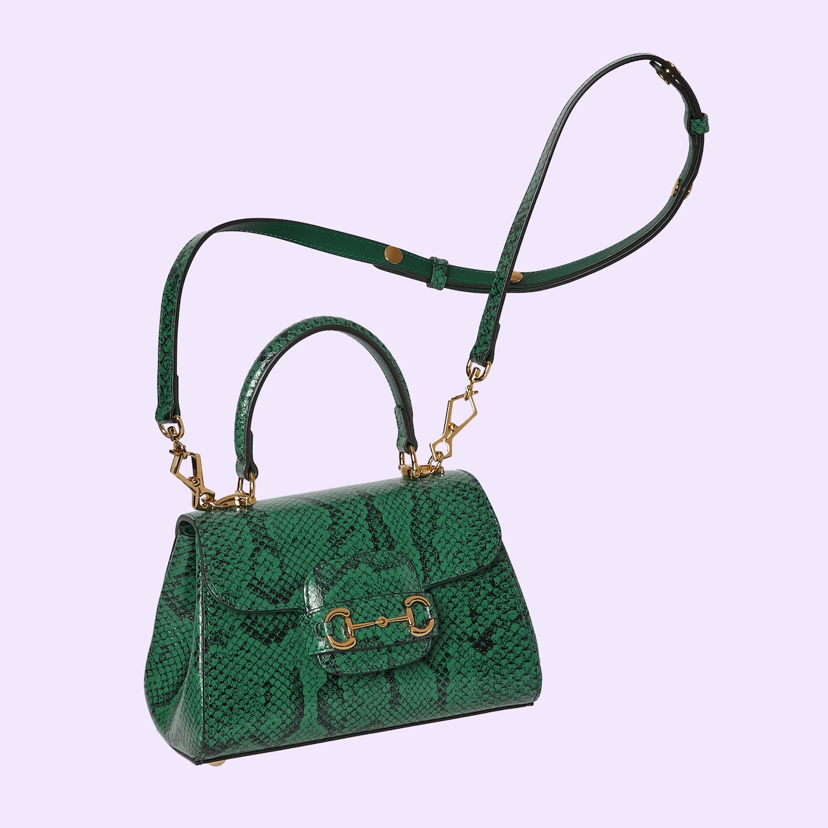 Gucci Horsebit 1955 python top handle bag in Green Precious Skins ...