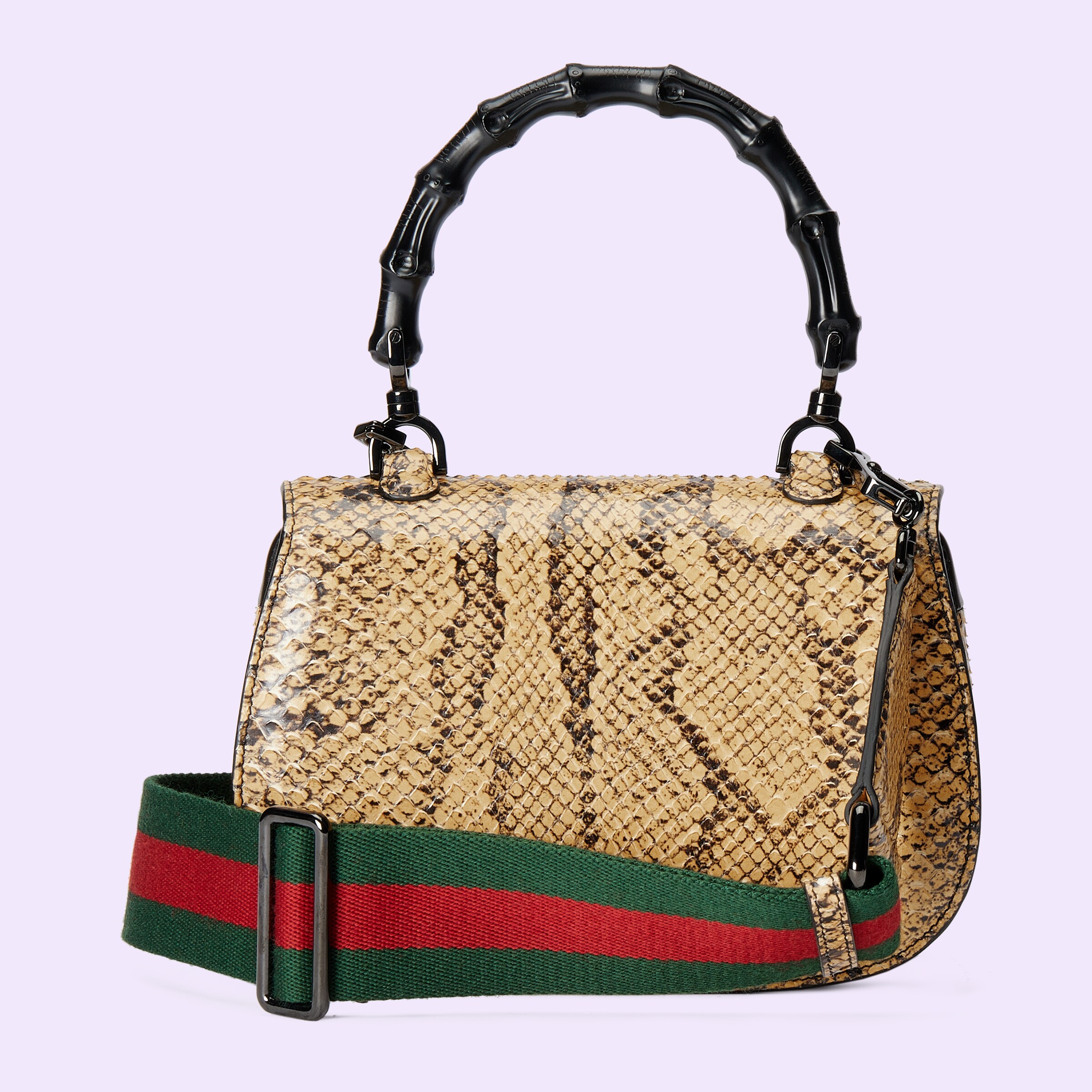 Gucci Bamboo 1947 small python bag in yellow | GUCCI® TR