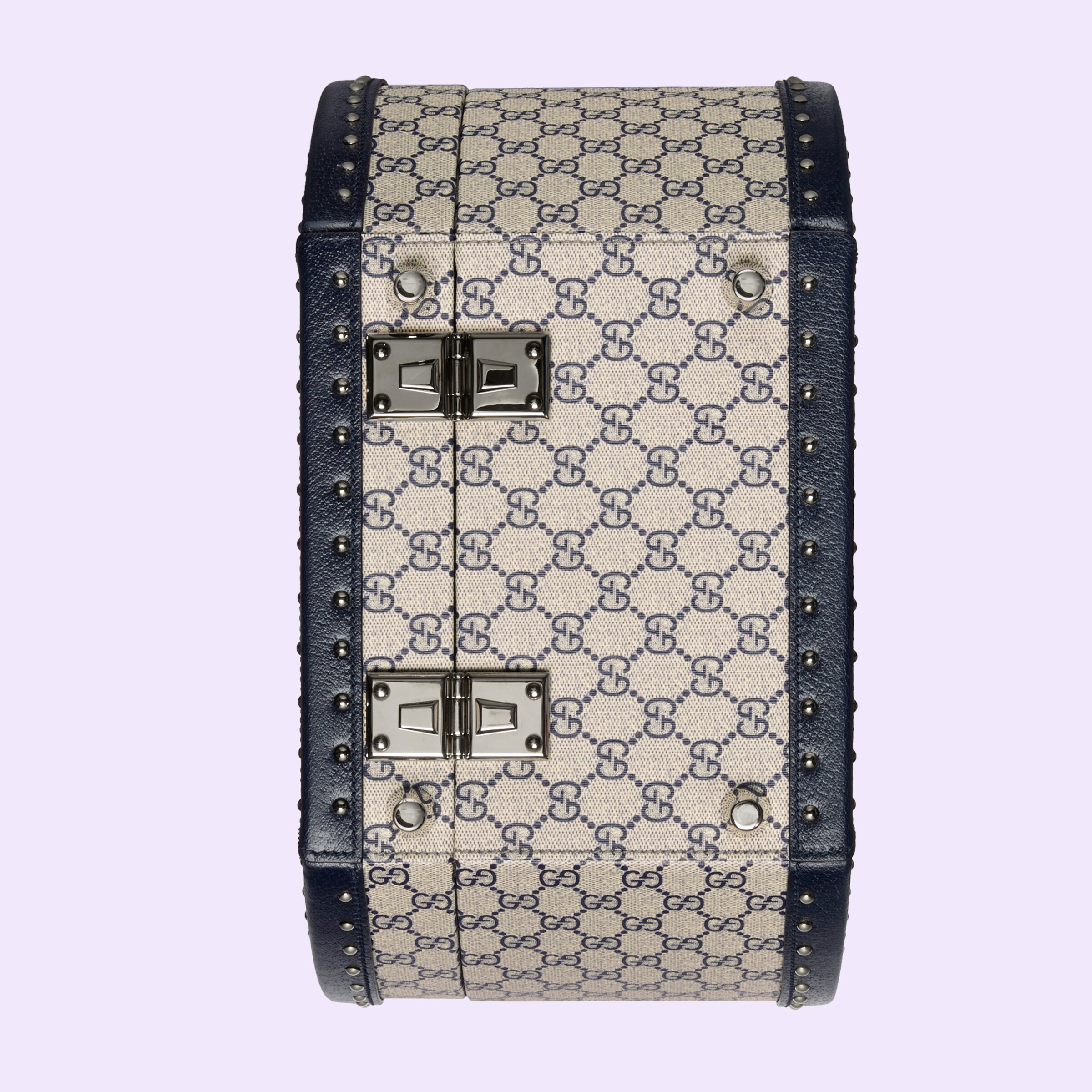 Gucci Savoy small hat box in beige and blue Supreme | GUCCI® TR