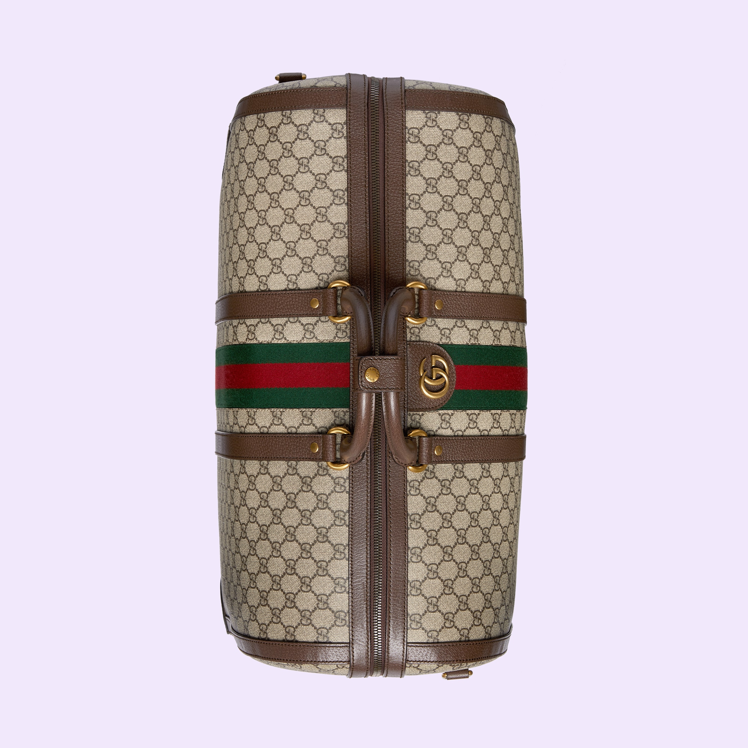 Gucci Savoy large duffle bag in beige and ebony Supreme | GUCCI® SI