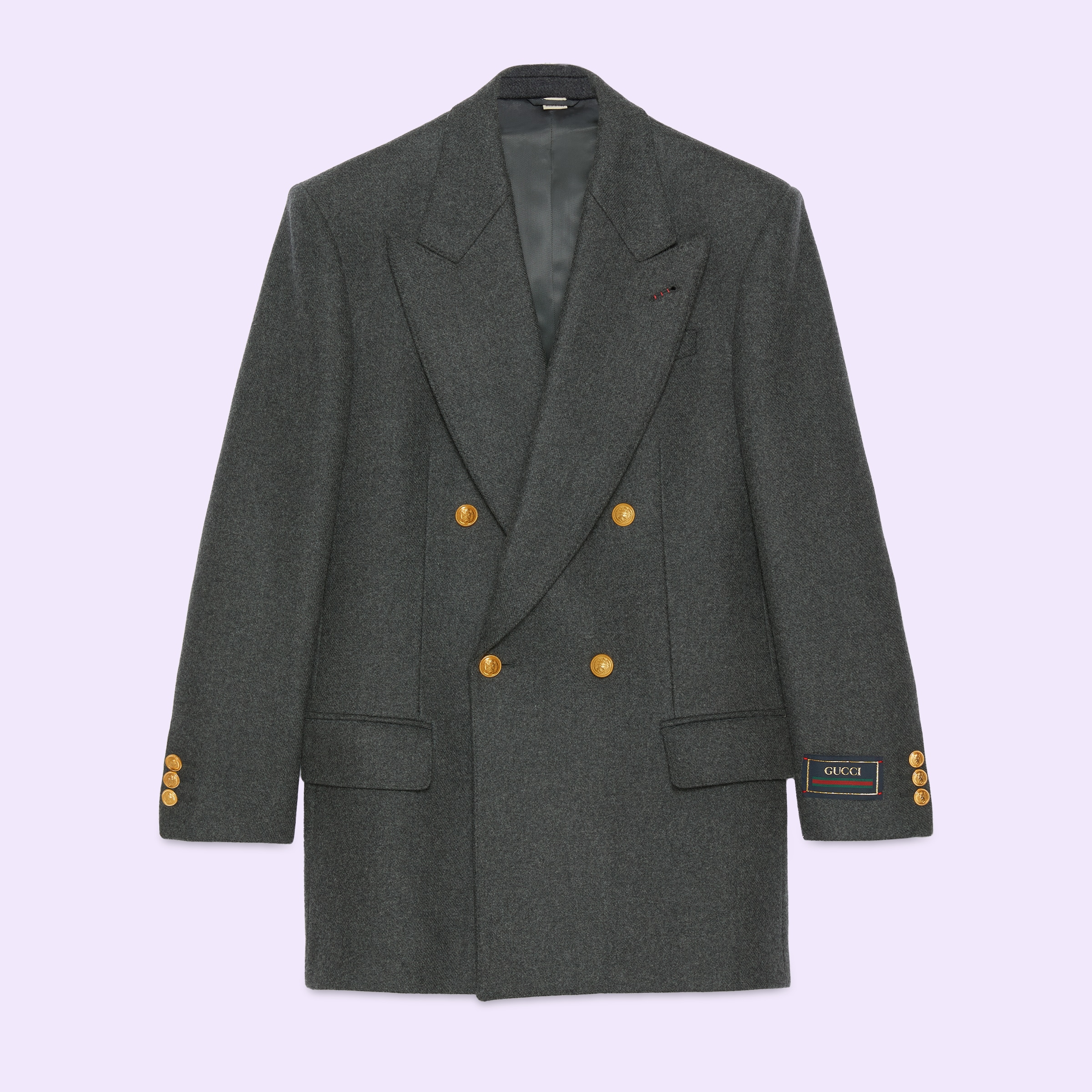 Veste élégante en laine et cachemire en gris foncé | GUCCI® FR