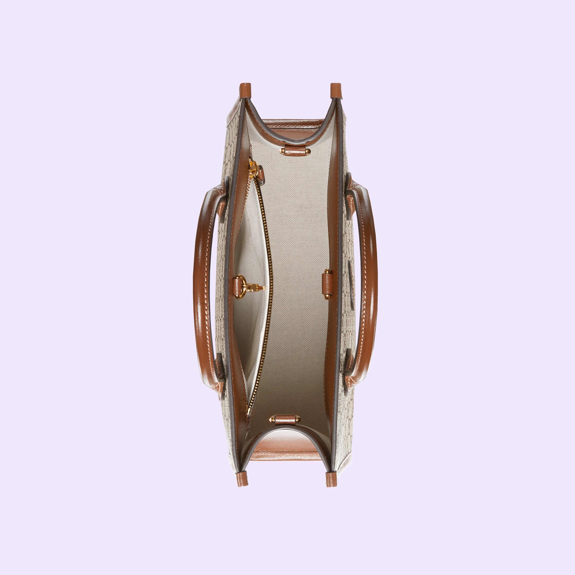 Tote bag with Interlocking G in beige and ebony Supreme | GUCCI® UK