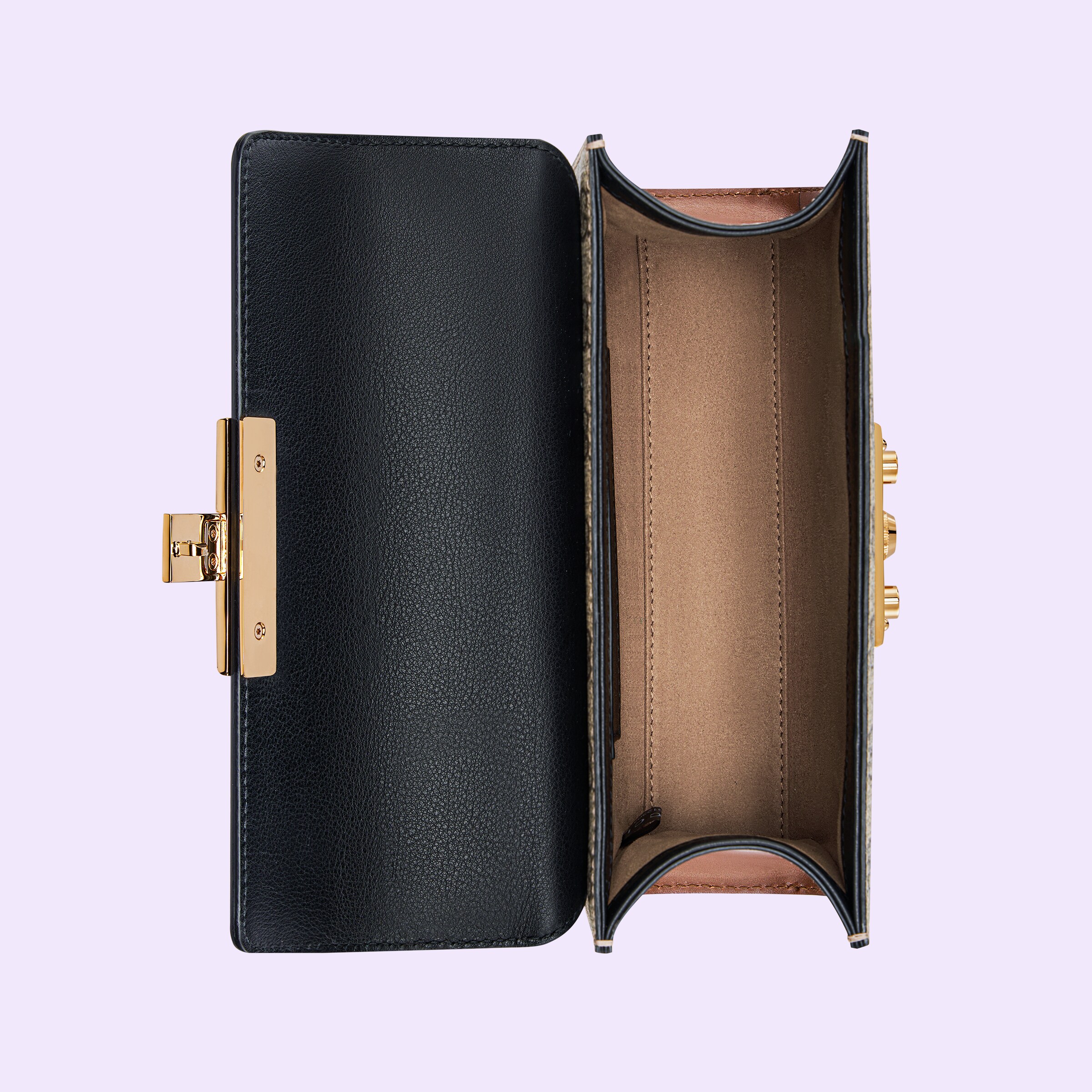 SA ®غوتشي |‎Padlock Mini shoulder bag in beige and ebony GG Supreme