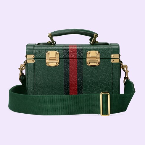 Gucci Savoy beauty case in Green Leather | GUCCI® SI