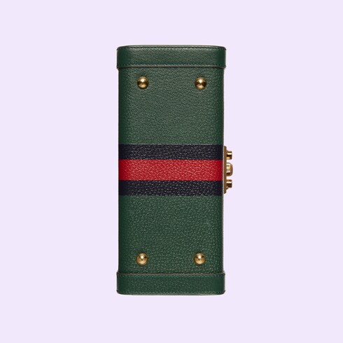 Gucci Savoy beauty case in Green Leather | GUCCI® SI