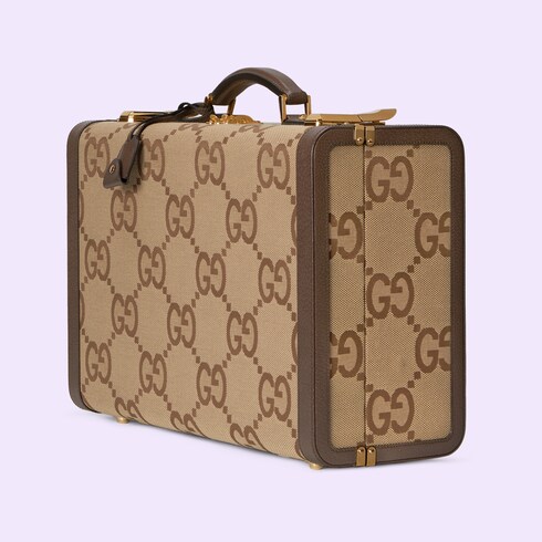 Jumbo GG medium rigid suitcase in Beige GG Canvas | GUCCI® SI