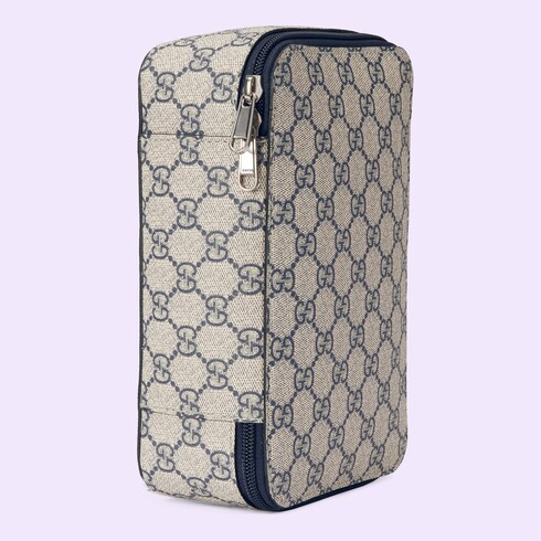 GG mini packing cube in beige and blue Supreme | GUCCI® AE