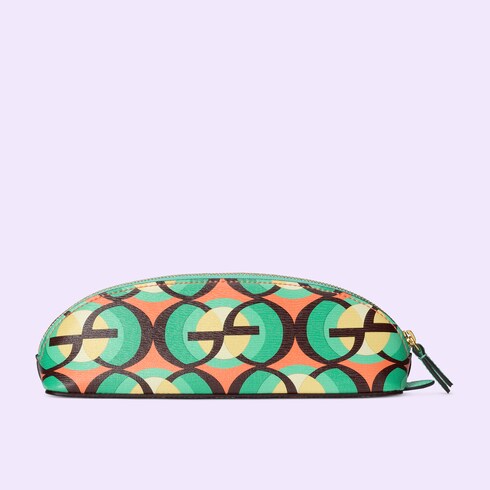 GG cascade print pencil case in aquamarine and black Demetra | GUCCI ...