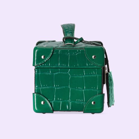 Crocodile watch case in Green Precious Skins | GUCCI® SI