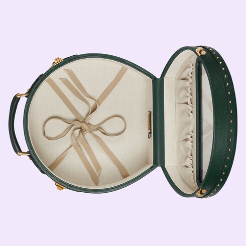 绿色皮革Gucci Savoy系列小号帽子收纳盒 | GUCCI® 香港