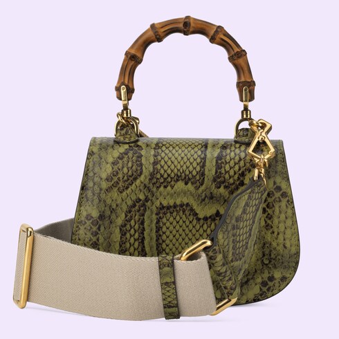 Gucci Bamboo 1947 mini python bag in Green Precious Skins | GUCCI® SI
