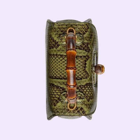 Gucci Bamboo 1947 mini python bag in Green Precious Skins | GUCCI® SI
