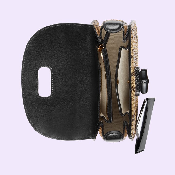 Gucci Bamboo 1947 small python bag in yellow | GUCCI® TR