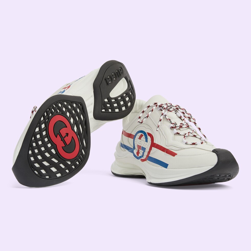 Men's Gucci Run sneaker in white leather | GUCCI® SG