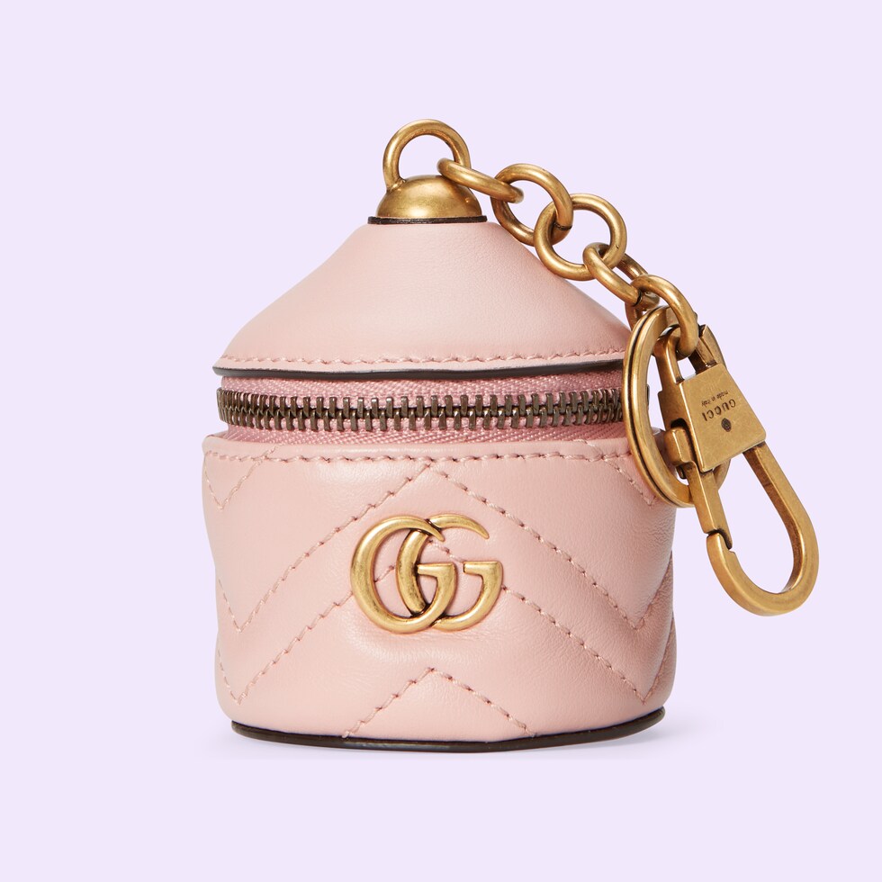 GG Marmont keychain case in light pink leather | GUCCI® TR