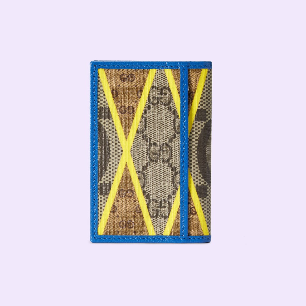 GG rhombus print card case in multicolor Supreme | GUCCI® NL