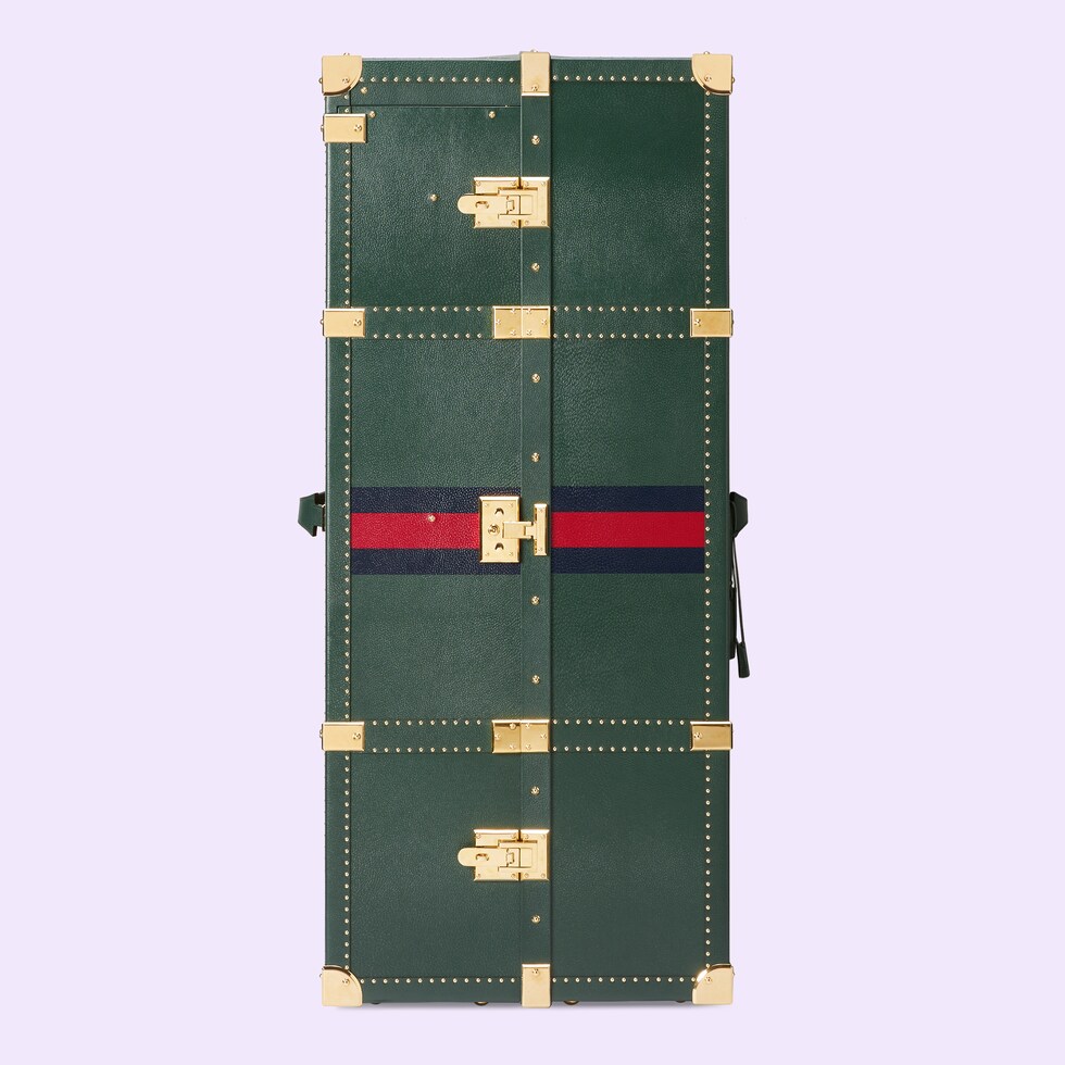 Gucci Savoy trunk in green leather | GUCCI® AE