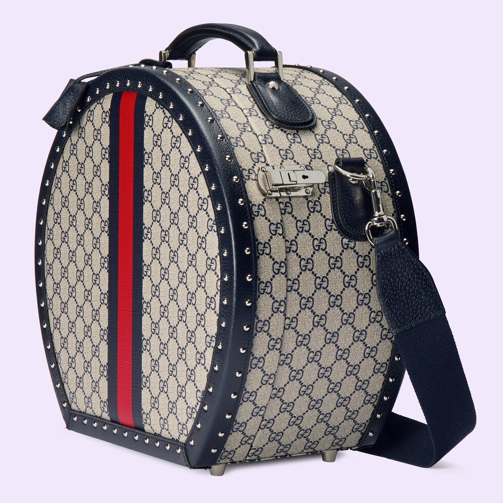 SA ®غوتشي |‎Gucci Savoy small hat box in beige and blue Supreme