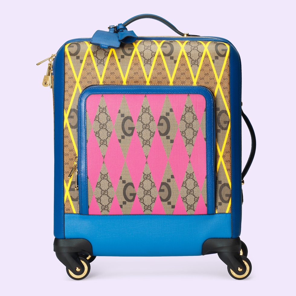 Trolley da cabina con stampa GG rombi misura piccola in Supreme ...