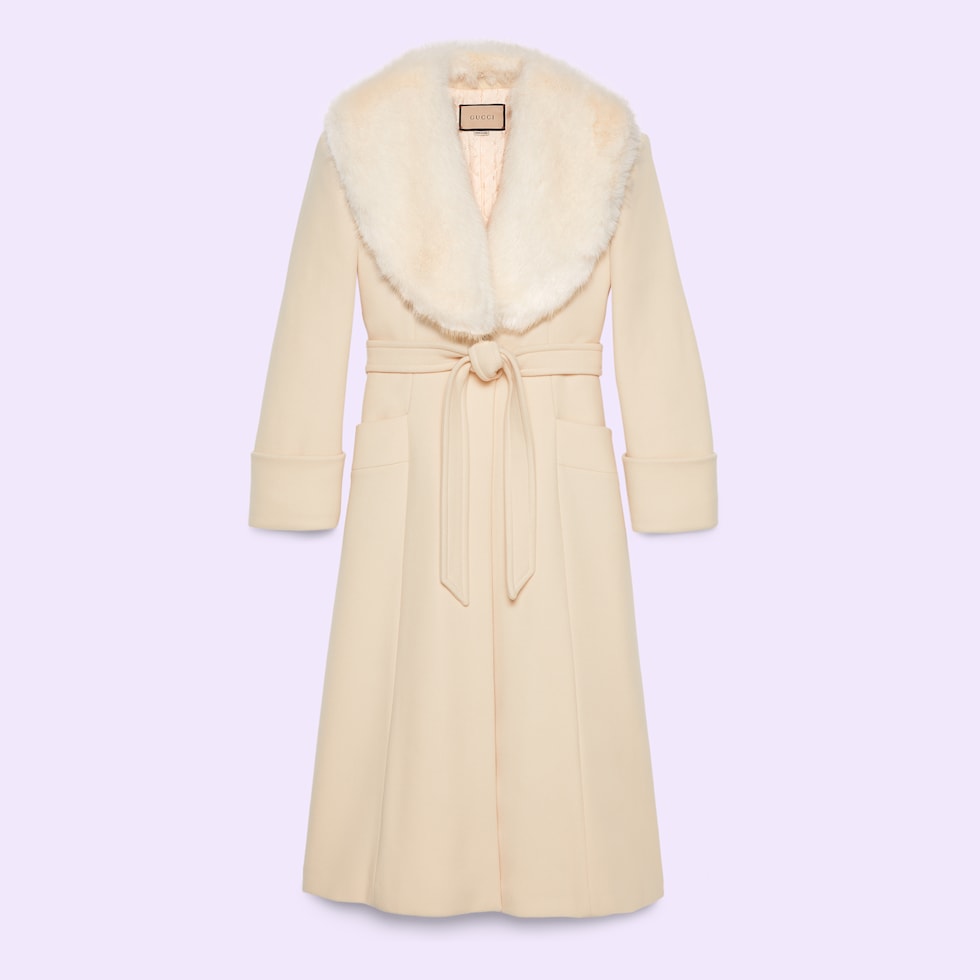 Wool coat in ivory | GUCCI® SE