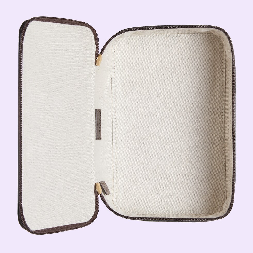 GG mini packing cube in beige and ebony Supreme | GUCCI® DK