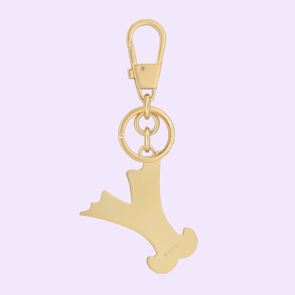 Letter Y Plexiglas keychain in yellow and pink | GUCCI® AE