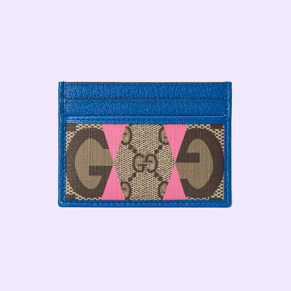 GG rhombus print card case in multicolour Supreme | GUCCI® AE
