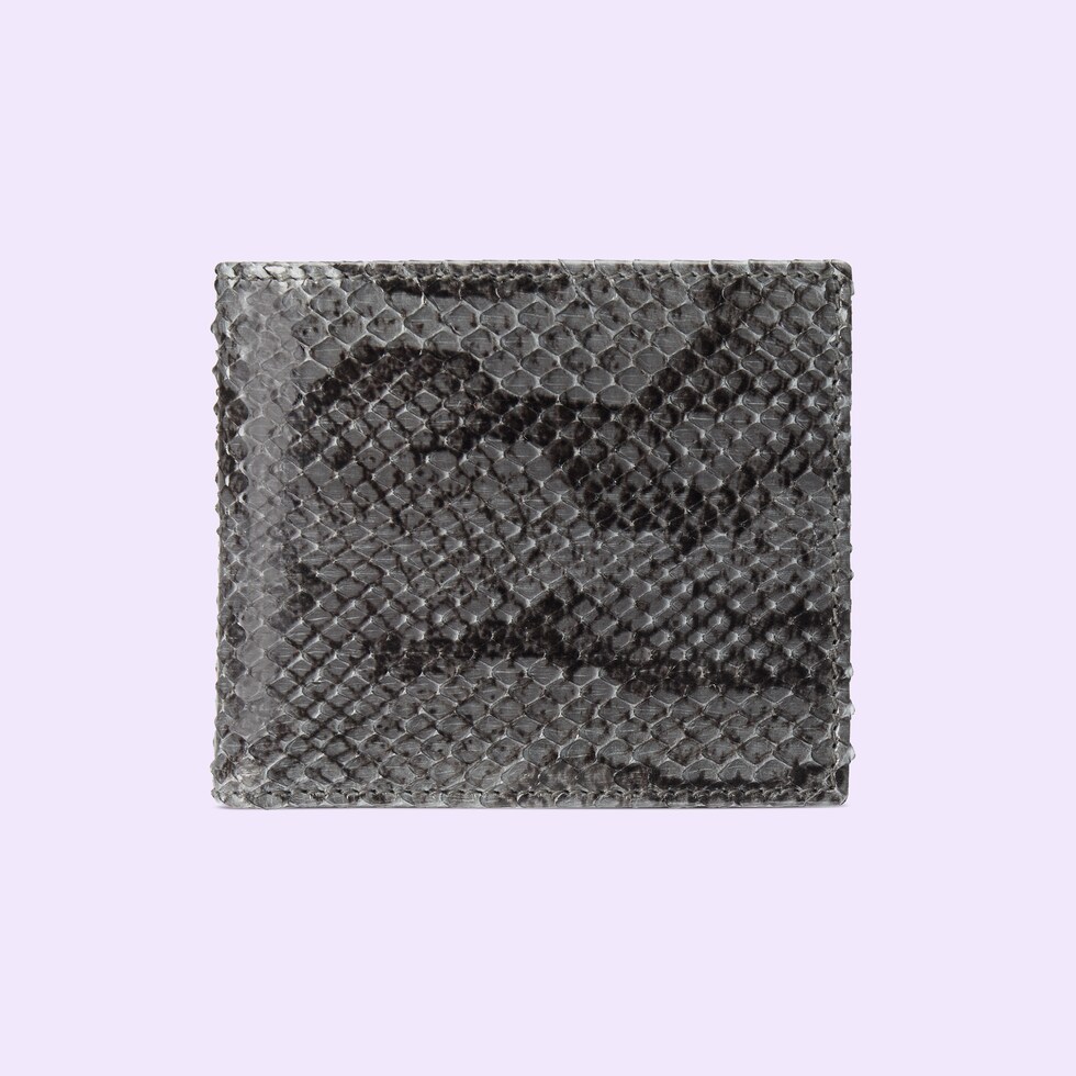 KW ®غوتشي |‎Bi-fold python wallet in grey