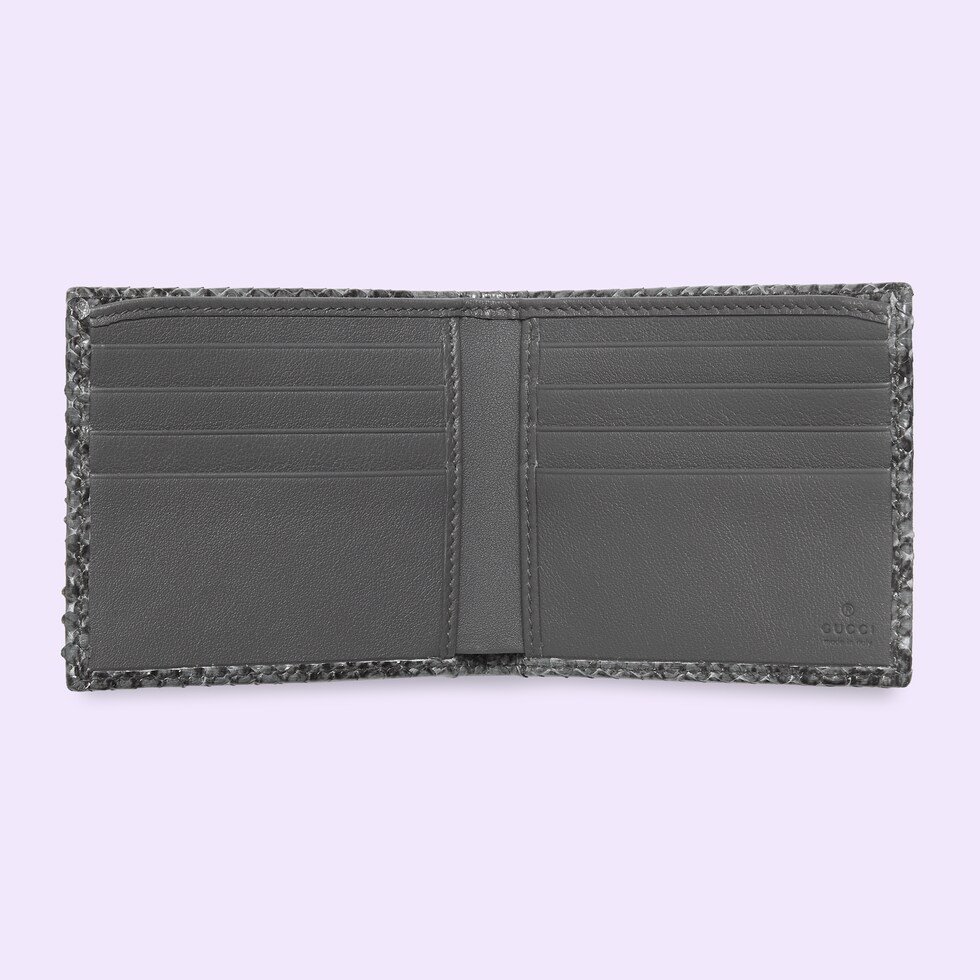 KW ®غوتشي |‎Bi-fold python wallet in grey