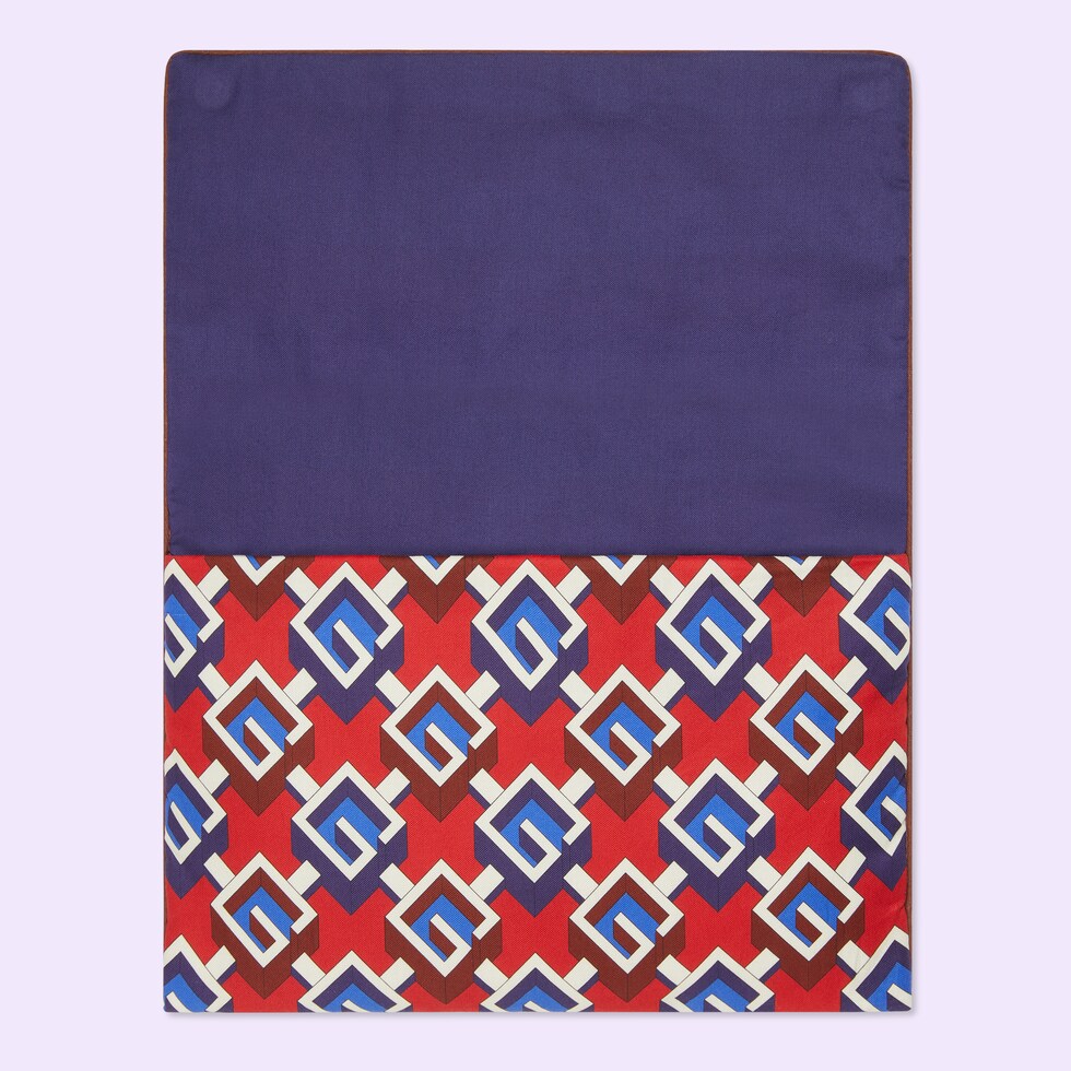 Geometric G print cotton travel set in red and blue | GUCCI® NL