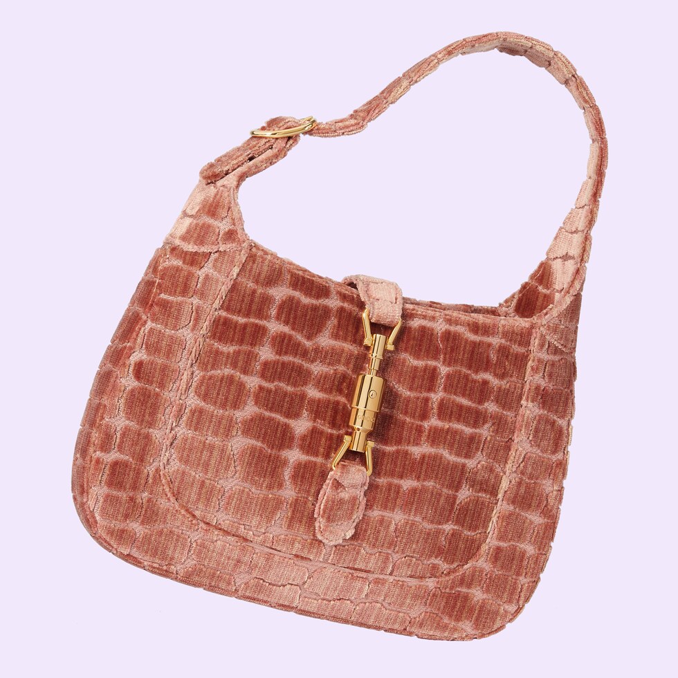Jackie 1961 small velvet bag in pink | GUCCI® IE