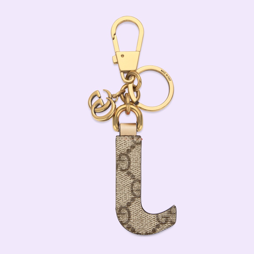Letter J keychain in pink and beige | GUCCI® 香港
