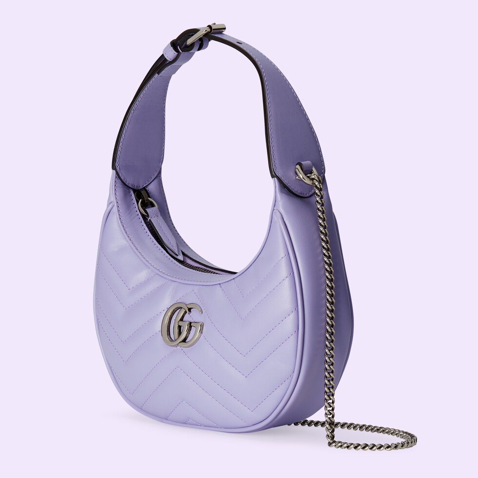 GG Marmont half-moon-shaped mini bag in lilac leather | GUCCI® ZA
