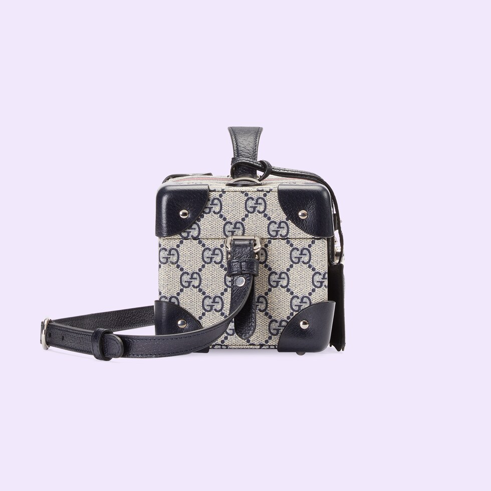 Gucci Savoy jewellery box in beige and blue Supreme | GUCCI® CZ