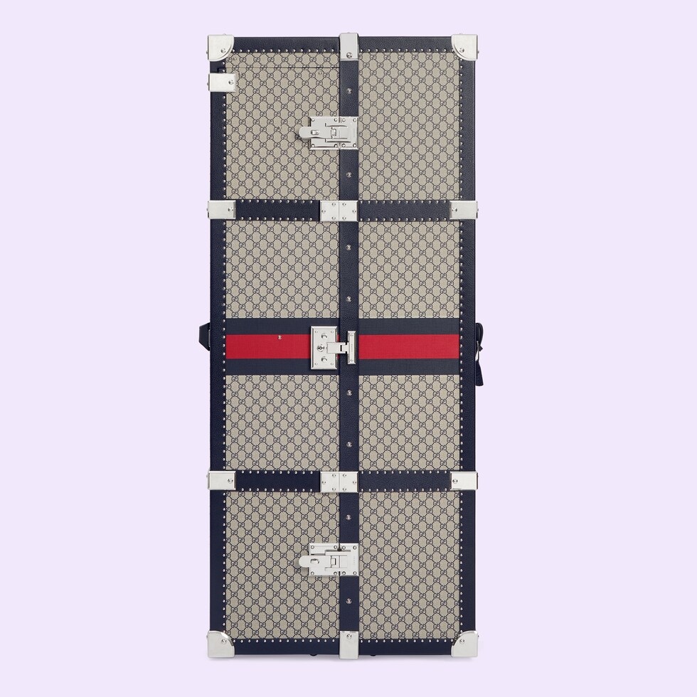 Gucci Savoy trunk in beige and blue Supreme | GUCCI® UK