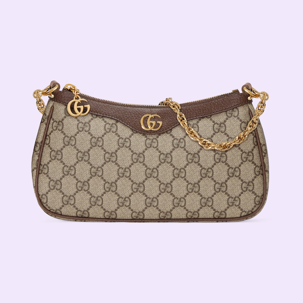 Ophidia GG small handbag in beige and ebony Supreme | GUCCI® US