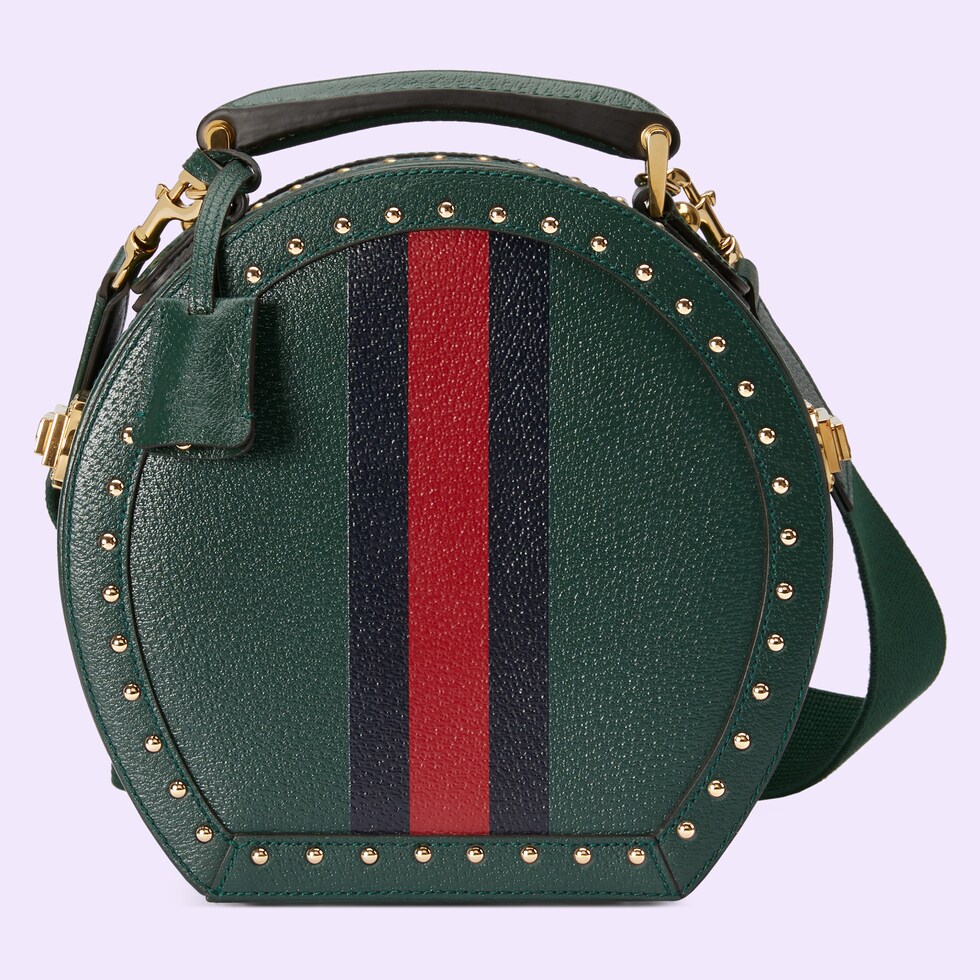 Gucci Savoy mini hat box in green leather | GUCCI® AE