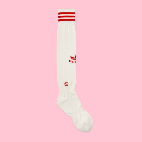 adidas x Gucci long cotton socks in white and bordeaux | GUCCI® NL