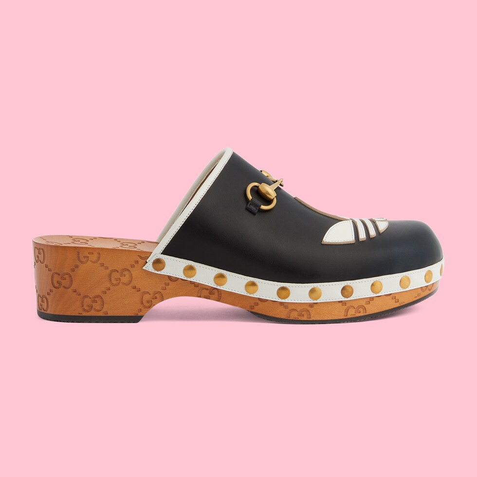 adidas x Gucci men's leather clog in black leather | GUCCI® NL