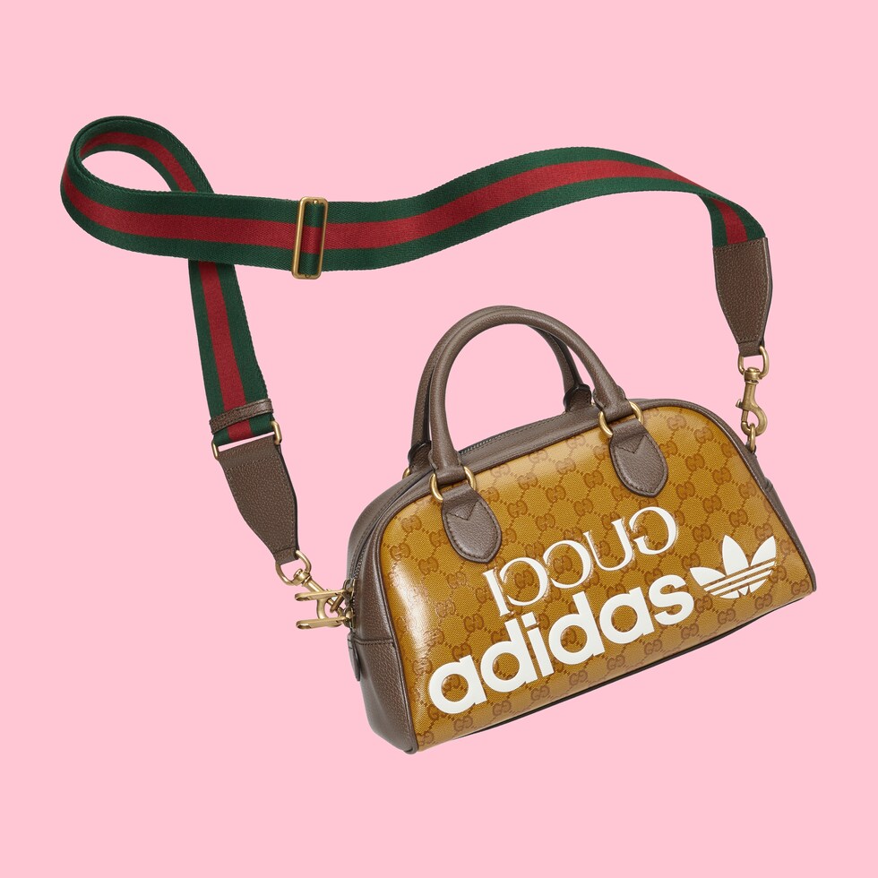 adidas x Gucci mini duffle bag in beige and brown | GUCCI® TR