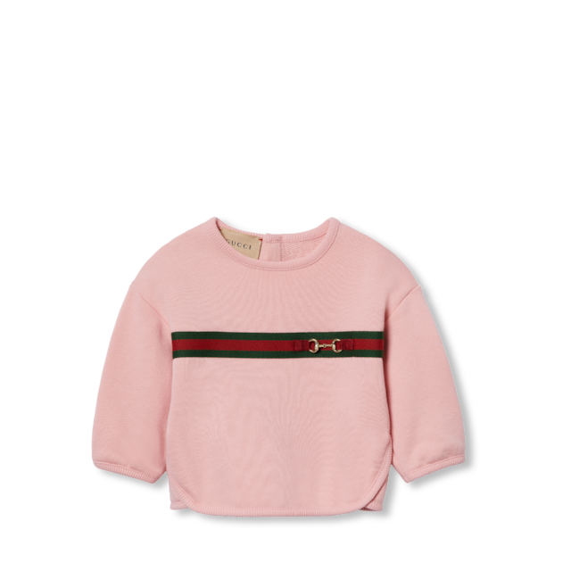 Baby sweatshirt with Interlocking G in light pink | GUCCI® US Baby sweatshirt with Interlocking G in light pink | GUCCI® US