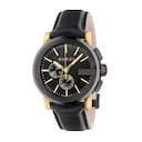 Black Leather G-Chrono Watch, 44mm | GUCCI® US