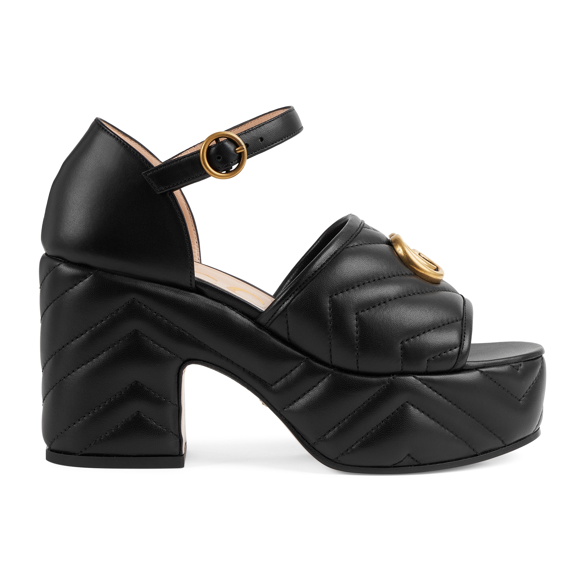 Gucci Women's Matelassé Platform Sandal In Black | ModeSens