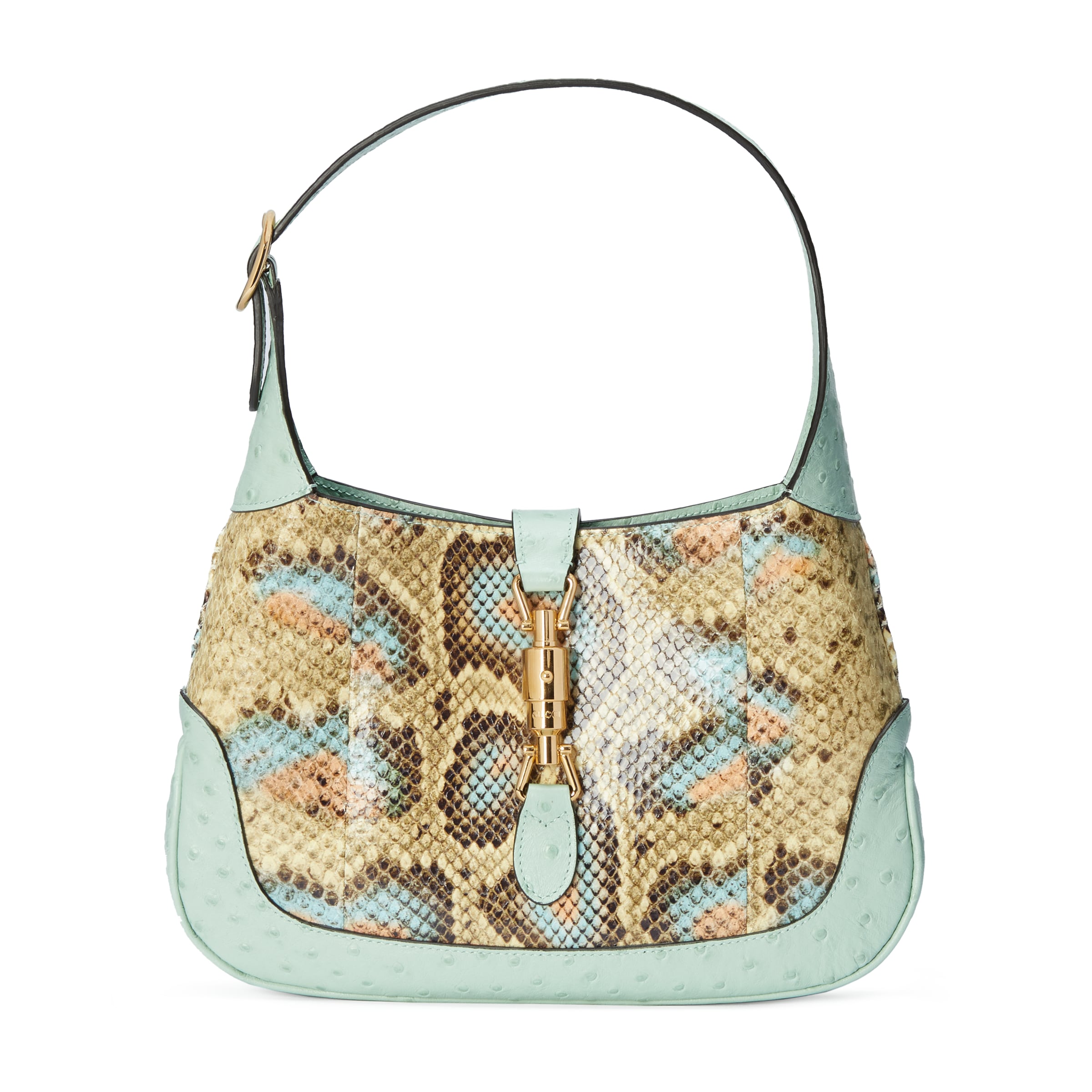 Gucci Jackie 1961 Small Python Shoulder Bag In Neutral | ModeSens
