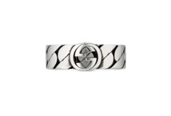 Wide ring with Interlocking G in 925 sterling silver | GUCCI® NL