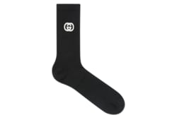 Cotton blend socks with Interlocking G in black GUCCI US