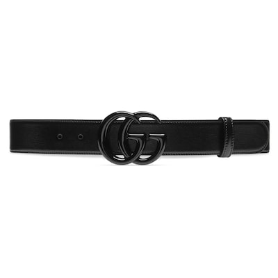 Cintura larga GG Marmont in pelle nera | GUCCI® Italia Cintura larga GG Marmont in pelle nera | GUCCI® Italia