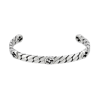 Gucci silver bracelet with interlocking g store